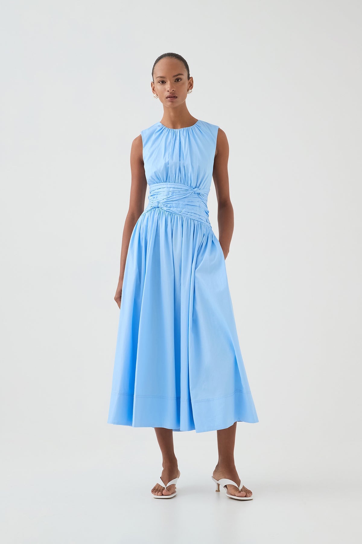 Agatha Knot Waist Midi Dress | Powder Blue | Aje – Aje NZ
