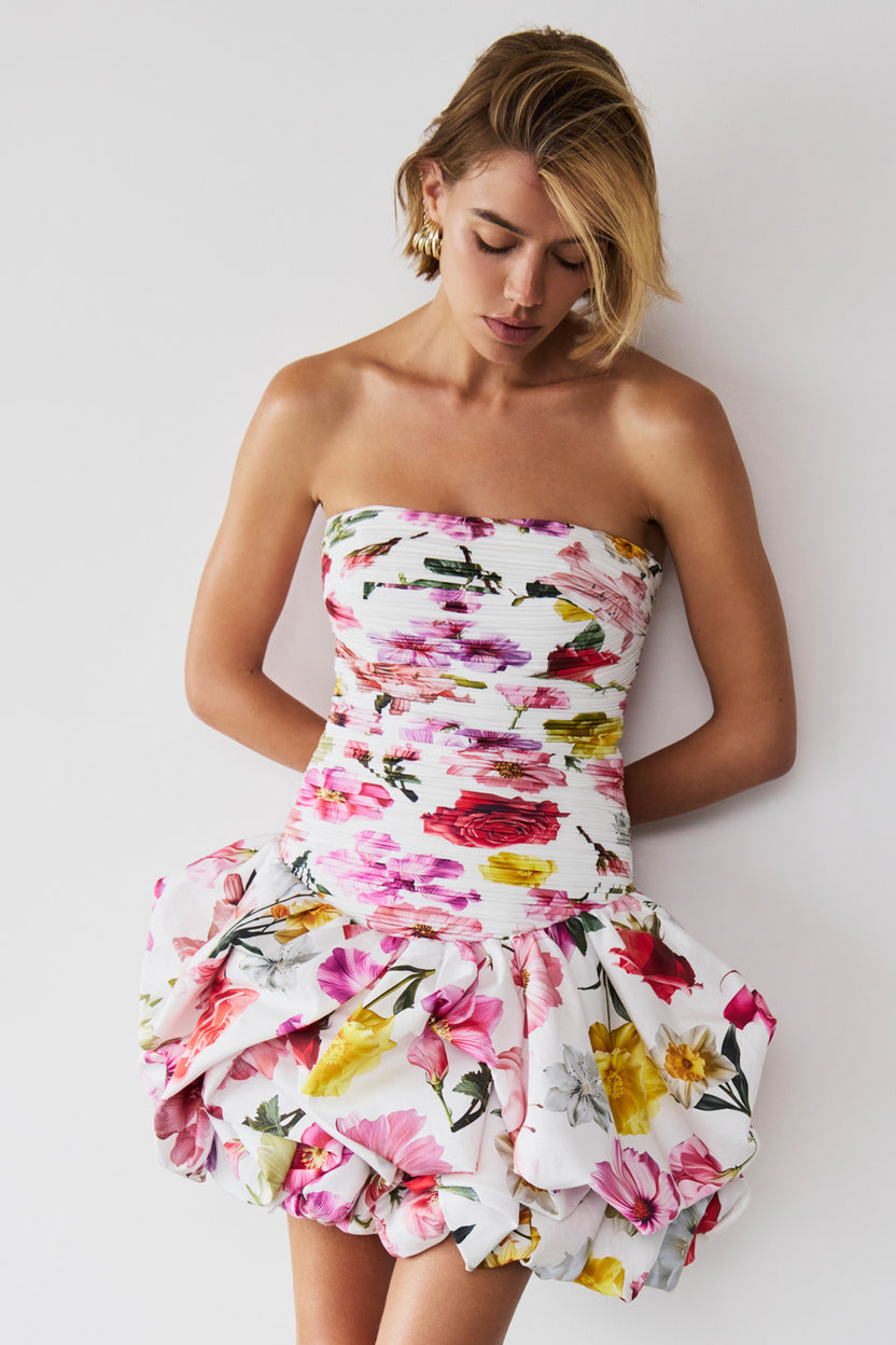 Violette Bubble Hem Mini Dress | Collage Floral | Aje – Aje NZ