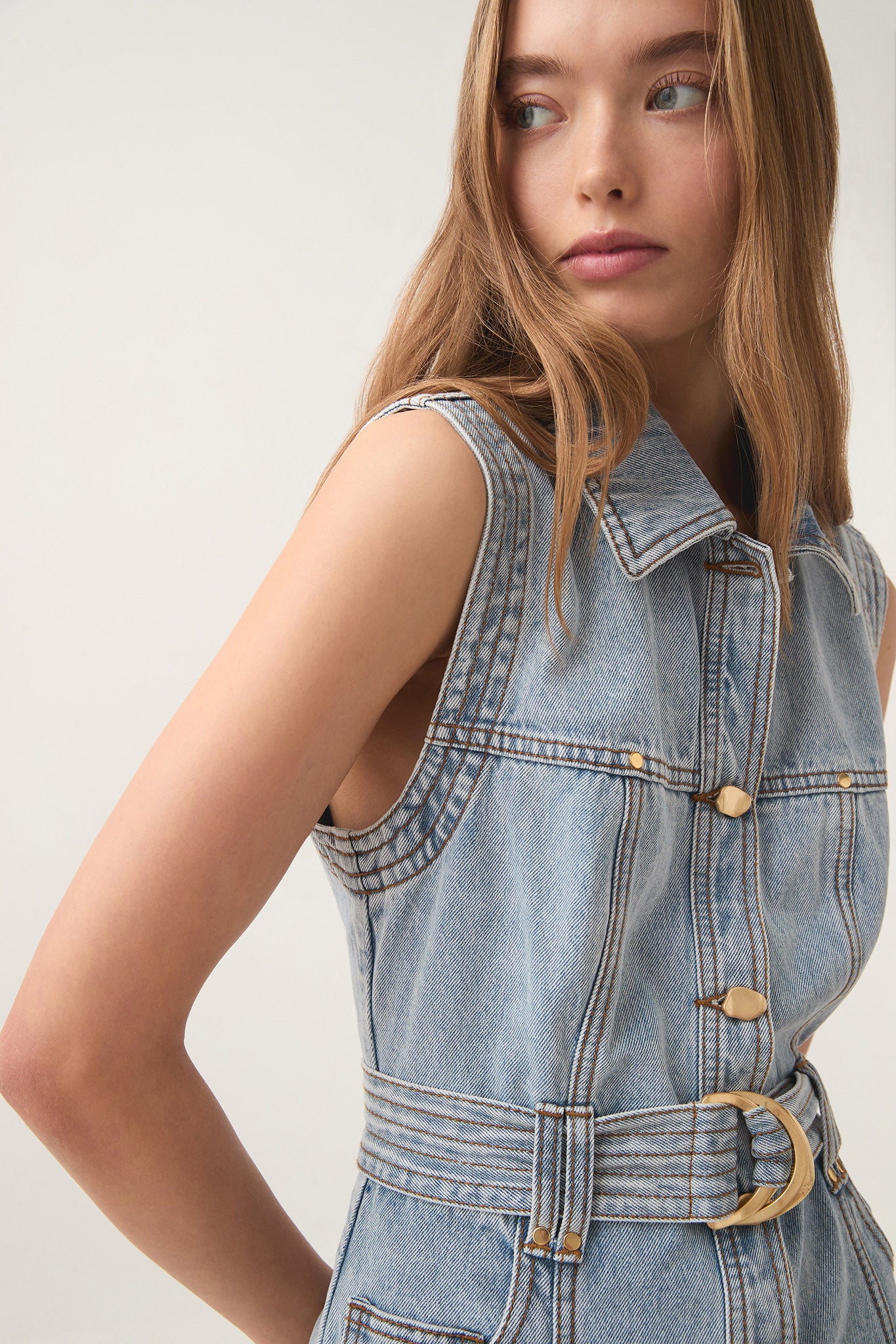 Ray Denim Mini Dress | Sea Spray Wash | Aje – Aje NZ