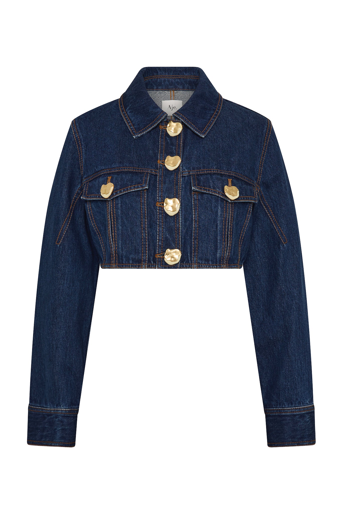 Genesis Cropped Denim Jacket | Dark Classic Wash | Aje – Aje NZ