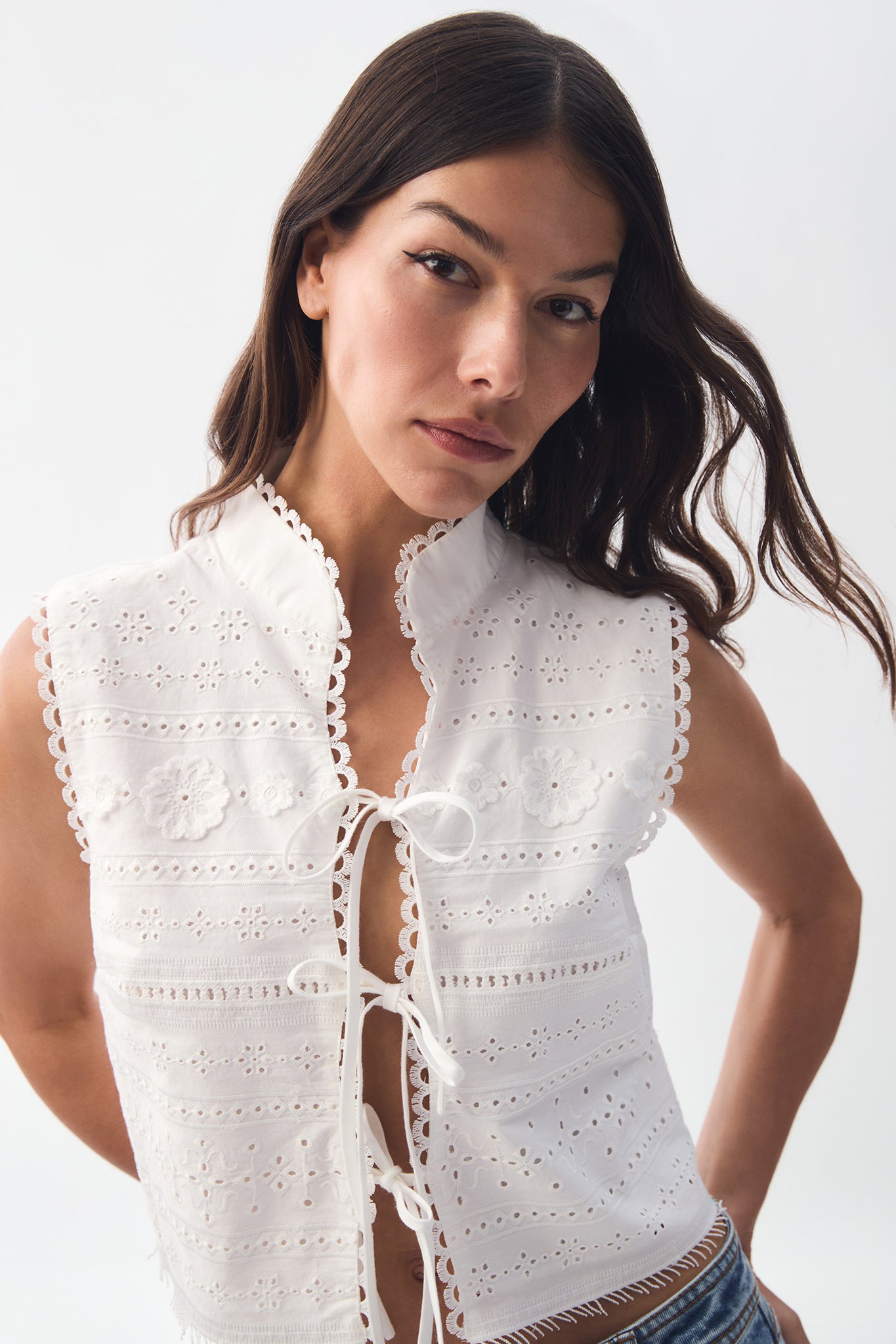 Cloud Embroidered Top | Ivory | Aje – Aje NZ